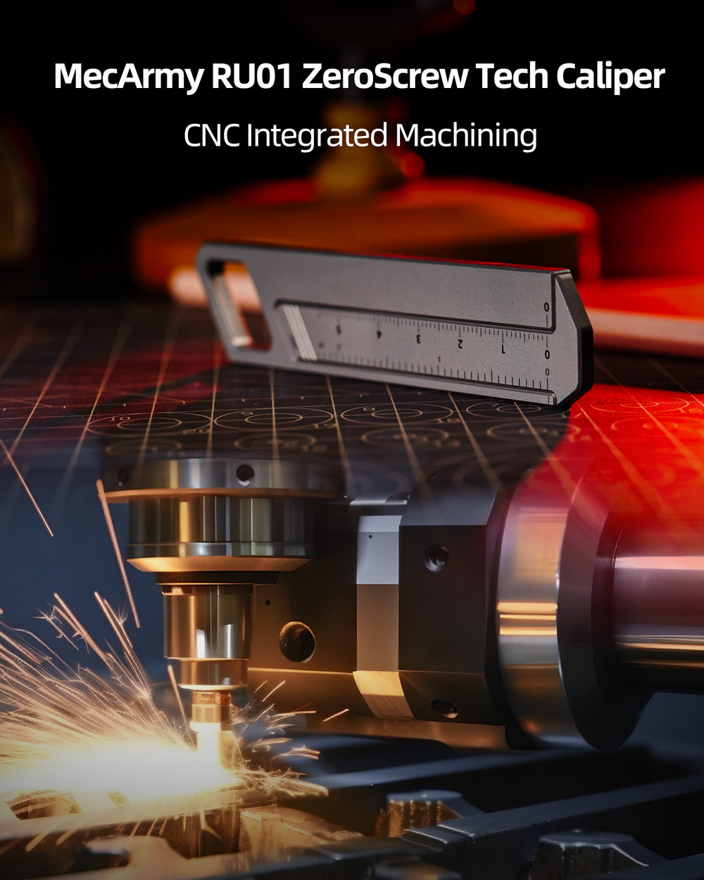 MecArmy RU01 Minimalist Zeroscrew Tech Titanium Caliper
