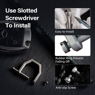 MecArmy CH2 Titanium D shape key ring | three different sizes and colo